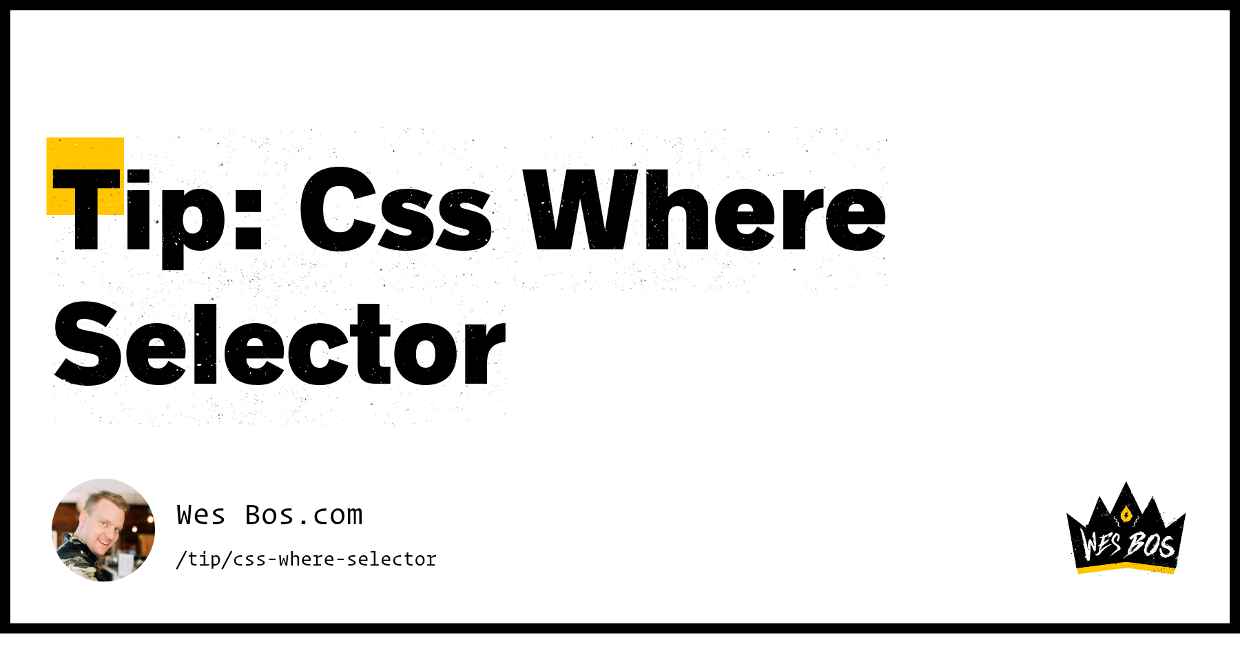 Tip: Css Where Selector - Wes Bos